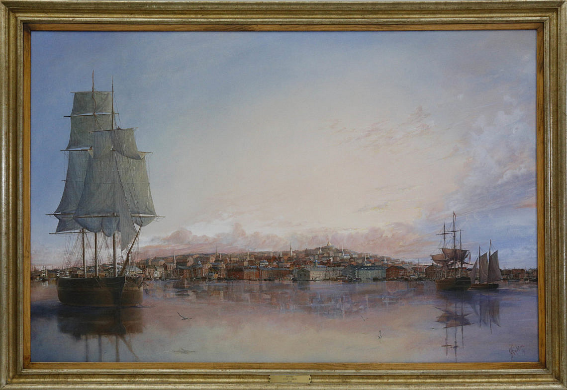 Jane Robson Oil on Canvas "Boston Inner Harbor" - Jane Robson Oil on ...